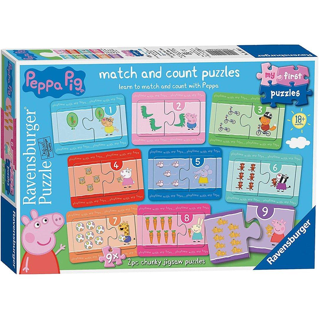 Peppa Pig 9 x 2 Piece Match And Count Jigsaw Puzzles - Life in miniature